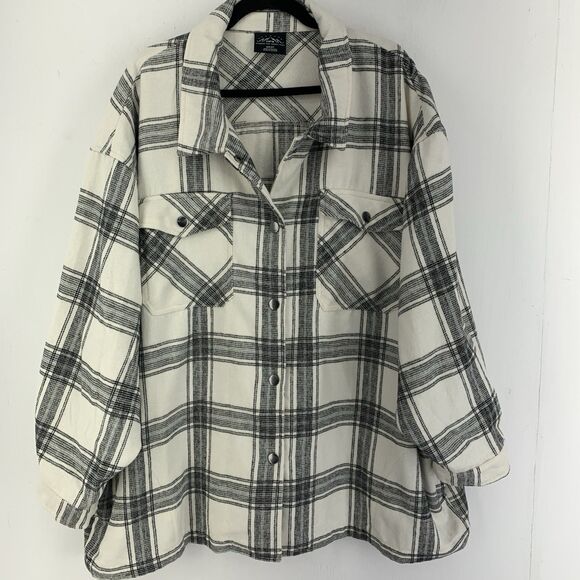 HFX | Jackets & Coats | Hfx Women 3x Oversized Flannel Shacket Jacket ...